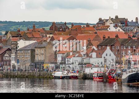 Whitby, Yorkshire, UK July 23, 2025. The seaside town of Whitby in ...