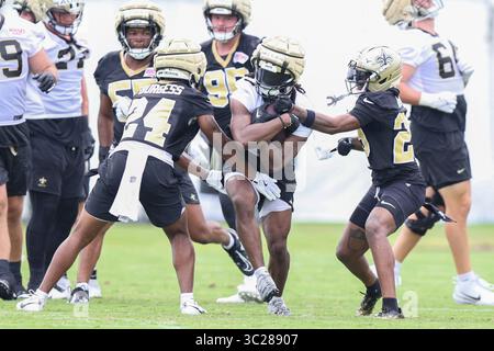 New Orleans Saints cornerback Quincy Riley responds to questions during ...