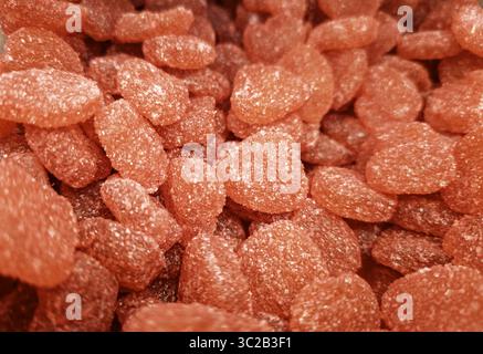 Detail of handmade sweet gummies in a typical street market, sugar ...