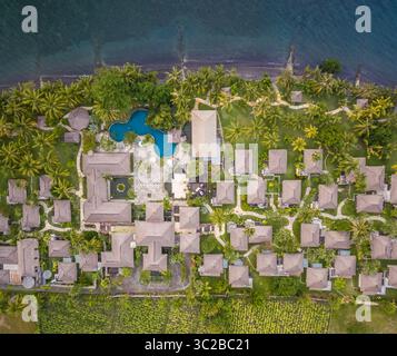 BULULENG, BALI - OCTOBER 2016: Aerial view of Puri Bagus Lovina Resort ...