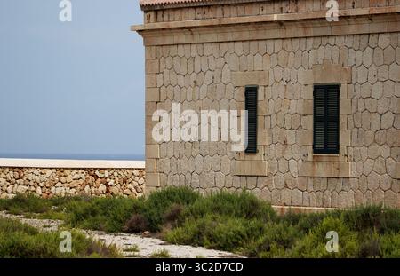 stone building detail of a typical Menorca house and building Stock ...