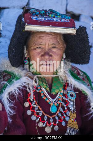 Ladakhi people with traditional costumes participates in the Ladakh ...