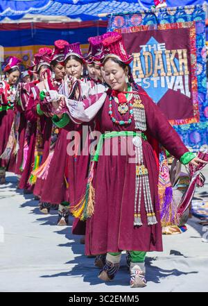 Ladakhi people with traditional costumes participates in the Ladakh ...