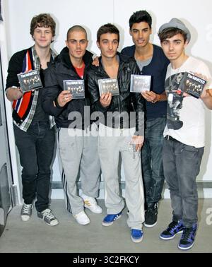The Wanted at a signing of their album at Tesco Extra in Walkden ...