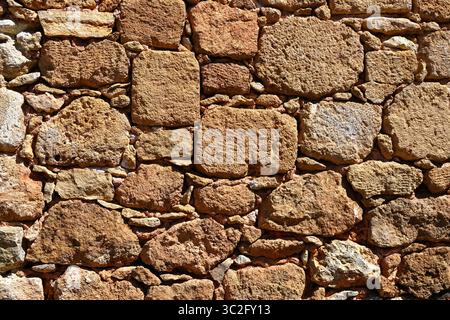 Background texture of warm coloured stone blocks in a wall Stock Photo ...