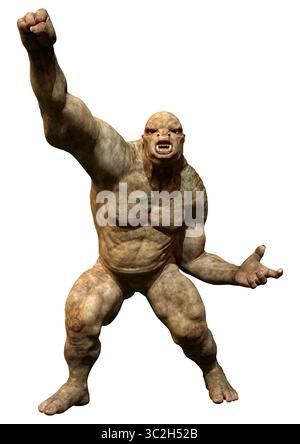 3D rendering of a fairy tale troll isolated on white background Stock ...