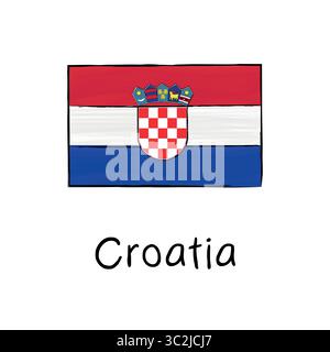 Hand Drawn Doodle Map Of Croatia. Vector Illustration Stock Vector ...