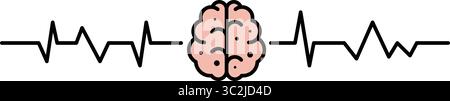 Human brain connected to ECG pulse line Stock Vector Image & Art - Alamy
