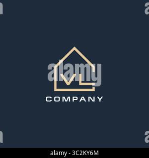 Initial VL logo for real estate with simple building icon design ideas ...