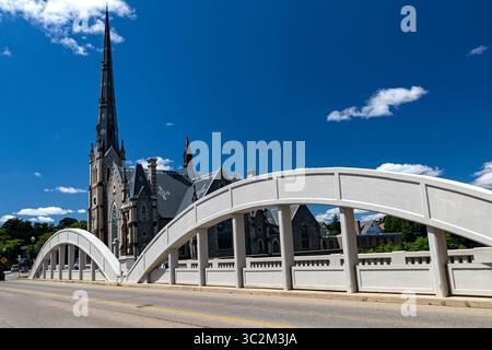 The Cambridge Main Street Bridge is a concrete bowstring arch bridge ...