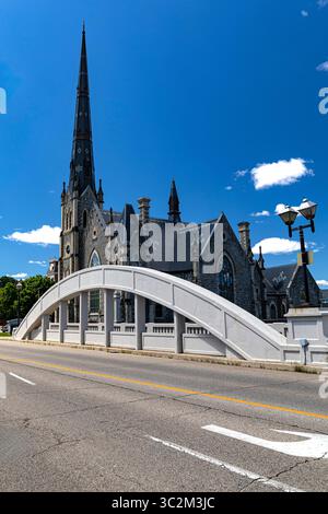 The Cambridge Main Street Bridge is a concrete bowstring arch bridge ...