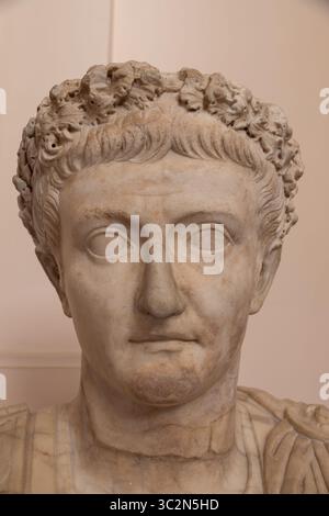 NAPLES, ITALY – JUNE 24 2025: Marble bust of Roman Emperor Tiberius (AD ...