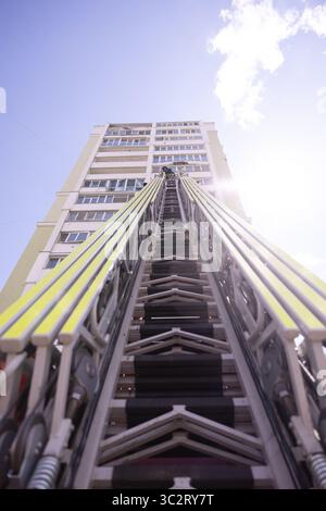 Emergency services respond after Russia struck a residential area with ...