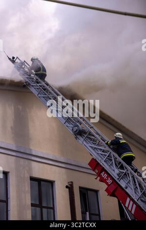 Emergency services respond after Russia struck a residential area with ...