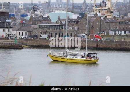 Port of Aberdeen, Scotland 17th July 2025. James Cook Tall Ship Enters ...