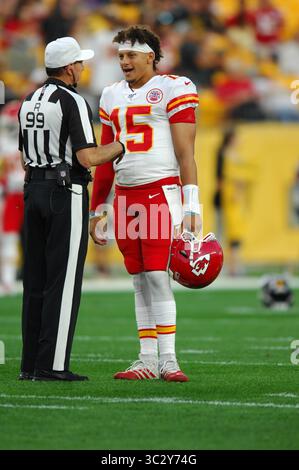 August 17th, 2019: Patrick Mahomes #15 during the Pittsburgh Steelers ...