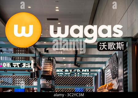 Wagas cafe logo seen in Shanghai Hongqiao International Airport Stock ...
