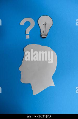 Paper human head with blank speech bubbles on color background Stock ...