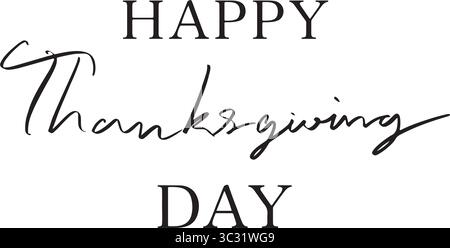 Happy Thanksgiving Day hand written with brush. Calligraphy lettering ...