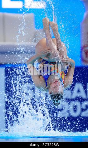 Maria Denisov and Frithjof Seidel of Germany compete in the mixed duet ...