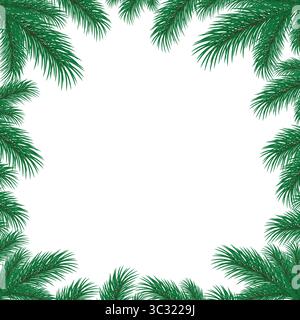 The square frame with branches of pine tree and Christmas toys Stock ...