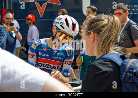 L-R, French Valentin Paret-Peintre of Soudal Quick-Step, Spanish Mikel ...