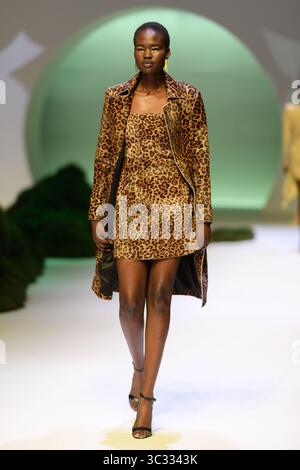 A model walks the runway during the Misha Collection show, during ...