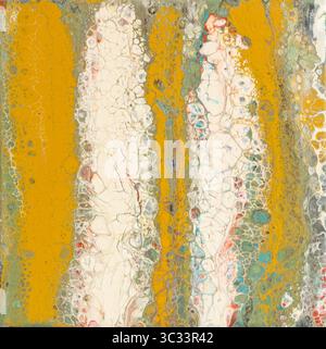 Abstract fluid art with organic dripping pattern in dark brown caramel ...