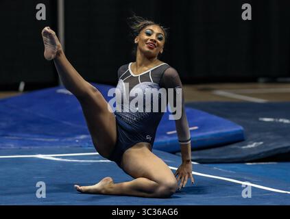 California gymnast Kyana George during an NCAA gymnastics meet on ...