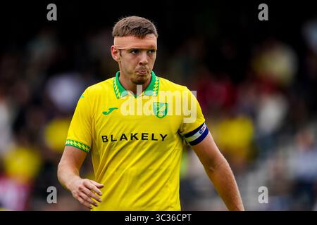 Ruairi Mcconville of Norwich City looks on during the Carabao Cup match ...