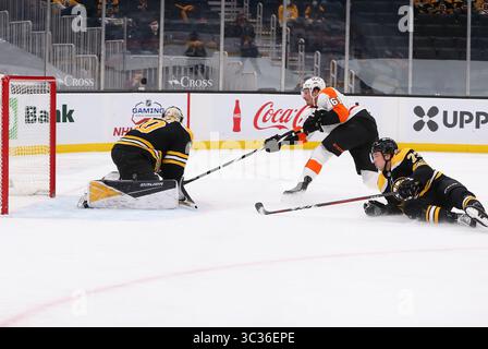 Philadelphia Flyers goaltender Dan Vladar in action during an NHL ...