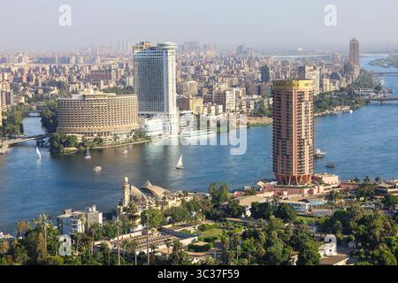 Cairo aerial View and Nile River in Egypt Stock Photo - Alamy