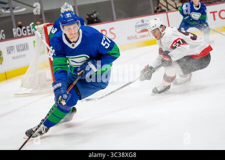 Vancouver Canucks defenseman Tyler Myers (57) in action during the ...