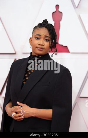 Janice Duncan arrives at the Oscars on Sunday, April 25, 2021, at Union ...