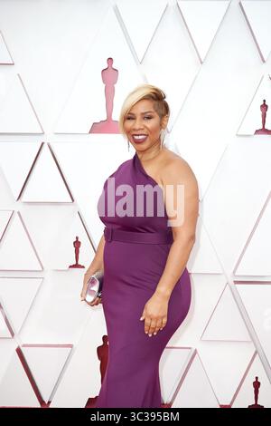 Jamika Wilson arrives at the Oscars on Sunday, April 25, 2021, at Union ...