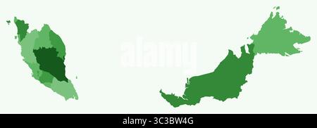 Map of Malaysia with regions. Just a simple country border map with ...