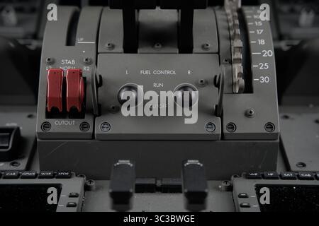 Fuel Control Switches on the Flight Deck of a Boeing B747-400 Stock ...