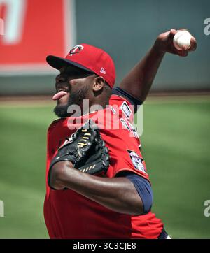 Minnesota Twins' Michael Pineda throws in preparation for a baseball ...