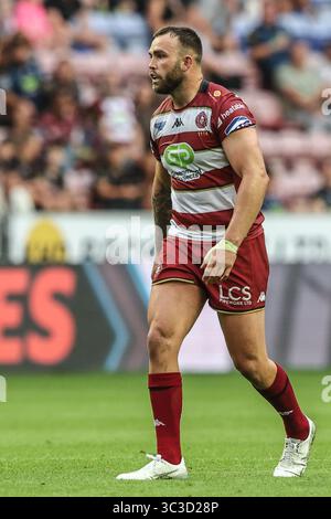 Kaide Ellis of Wigan Warriors during the 2025 Betfred Super League ...
