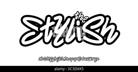 Handwritten Logo Alphabet, Outline Urban Letters, Handdrawn Font for ...