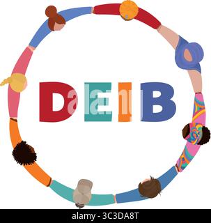 Inclusive Society concept. Diverse hands pointing towards equality, inclusion, and diversity ...