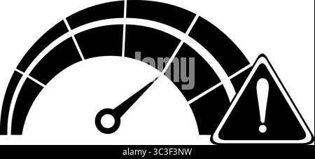 vector illustration speedometer and warning signage, speed limit ...