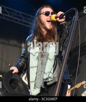 Landon Milbourn of Goodbye June performs on board the Carnival Magic ...