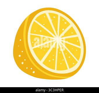 Illustration of Juicy Stylized Half Lime with Peel. Icon for Food Apps ...