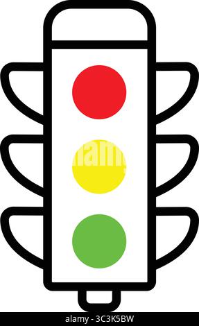 signal traffic light green yellow red sign on transparent background ...