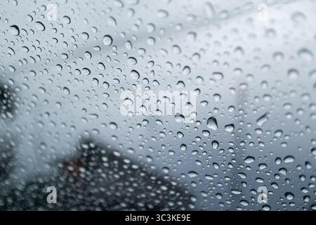 Raindrops on the window. Close-up of raindrops Stock Photo - Alamy