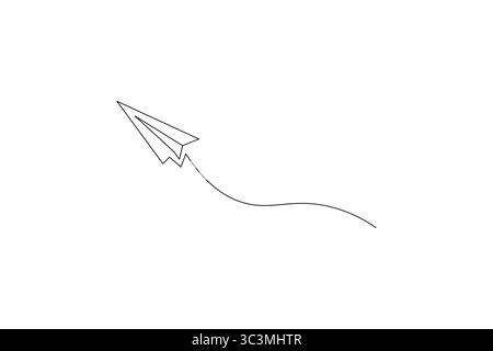 Continuous line drawing of airplane icon. Aircraft linear icon. One ...