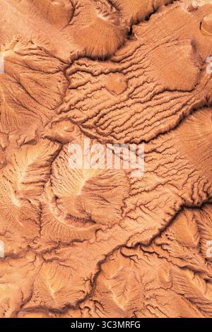 An aerial view of Desierto del Diablo in Salta, Argentina showcases ...