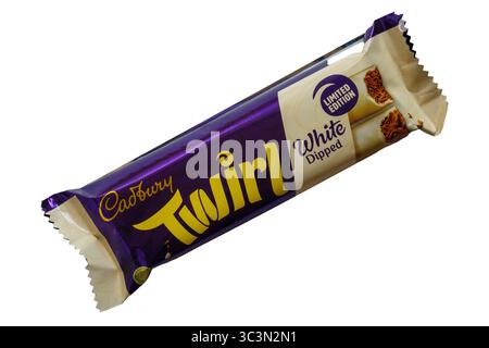 Cadbury Twirl chocolate white dipped isolated on white background Stock ...