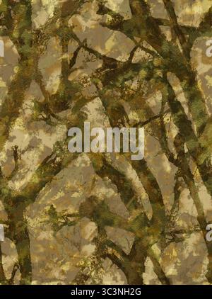 Forest green decorative damask seamless pattern. Geometric kaleidoscope ...